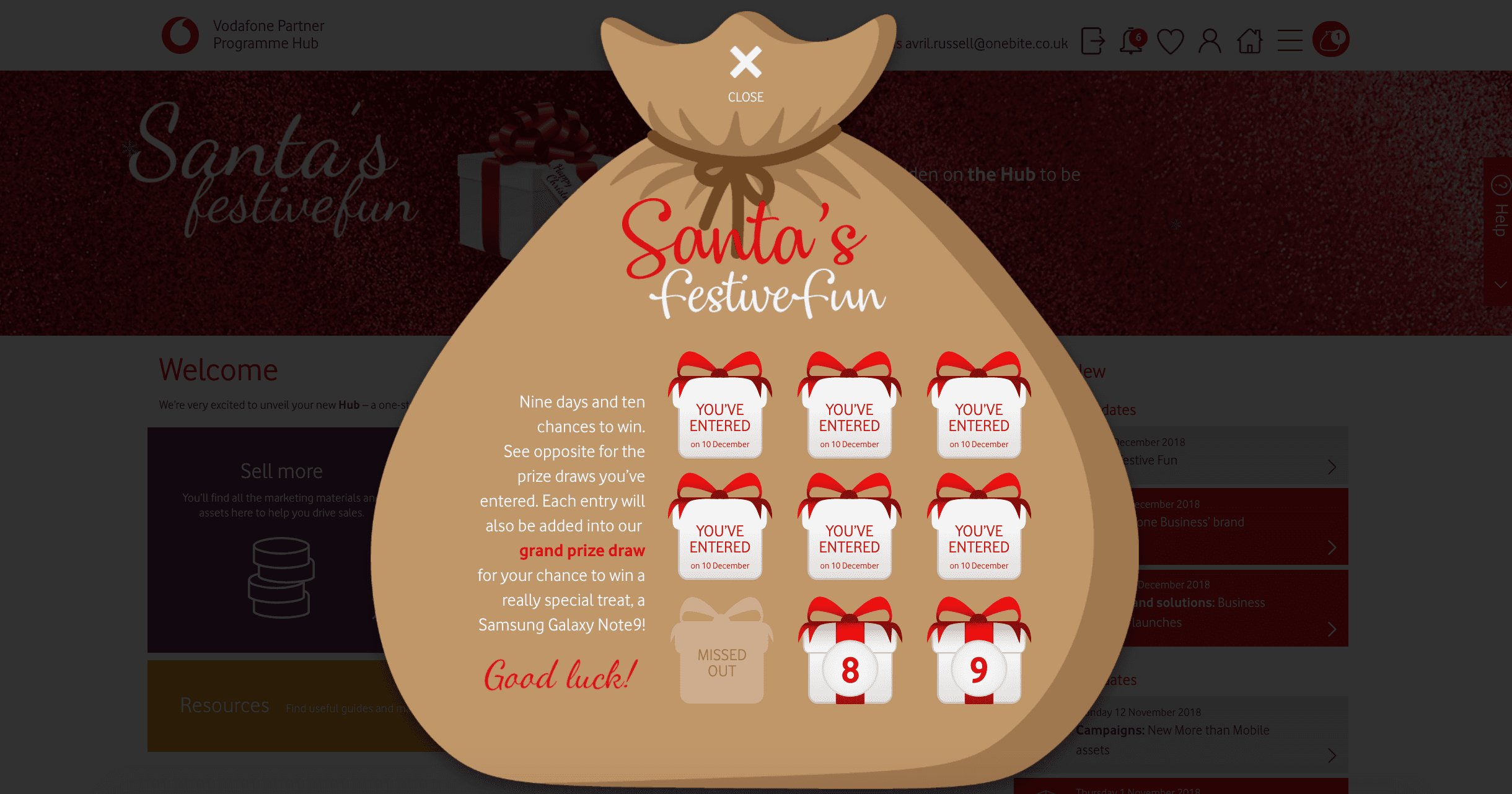 Interactive online game to foster partner engagement - onebite